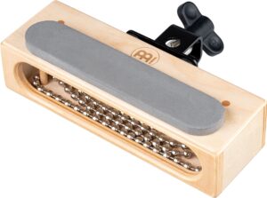 meinl percussion wood block hand clap effect with steel cabasa chain, playable with drumsticks — made in europe — baltic birch, 2-year warranty (mwbhc)