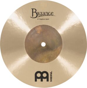 meinl cymbals byzance traditional 10" polyphonic splash — made in turkey — hand hammered b20 bronze, 2-year warranty (b10pos)