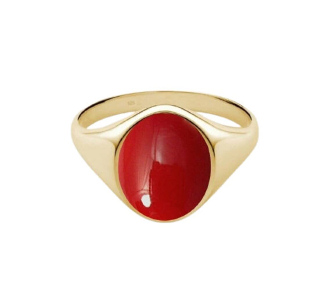 Red Coral/Moonga Gemstone Ring In Panchadhatu Birthstone Jewelry Ring For Men And Women BY JEWELLERYHUB (12.00 Carat)