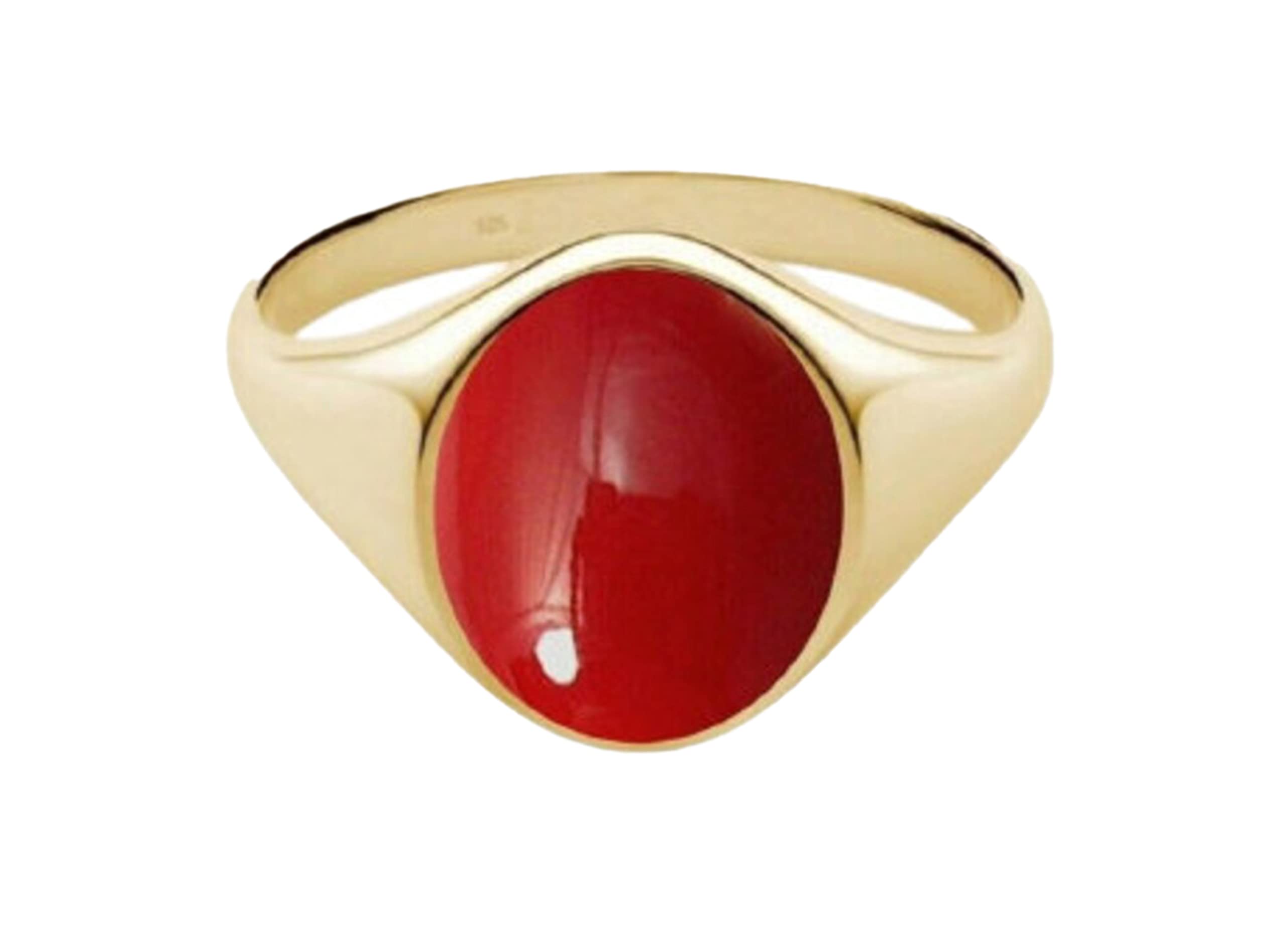 Red Coral/Moonga Gemstone Ring In Panchadhatu Birthstone Jewelry Ring For Men And Women BY JEWELLERYHUB (12.00 Carat)