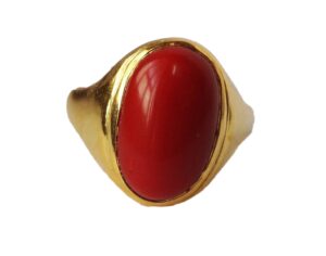 red coral/munga moonga panchdhatu(cooper) adjustable rashi ratan astrological ring unisex gift for her by jewelleryhub (12.00 carat)