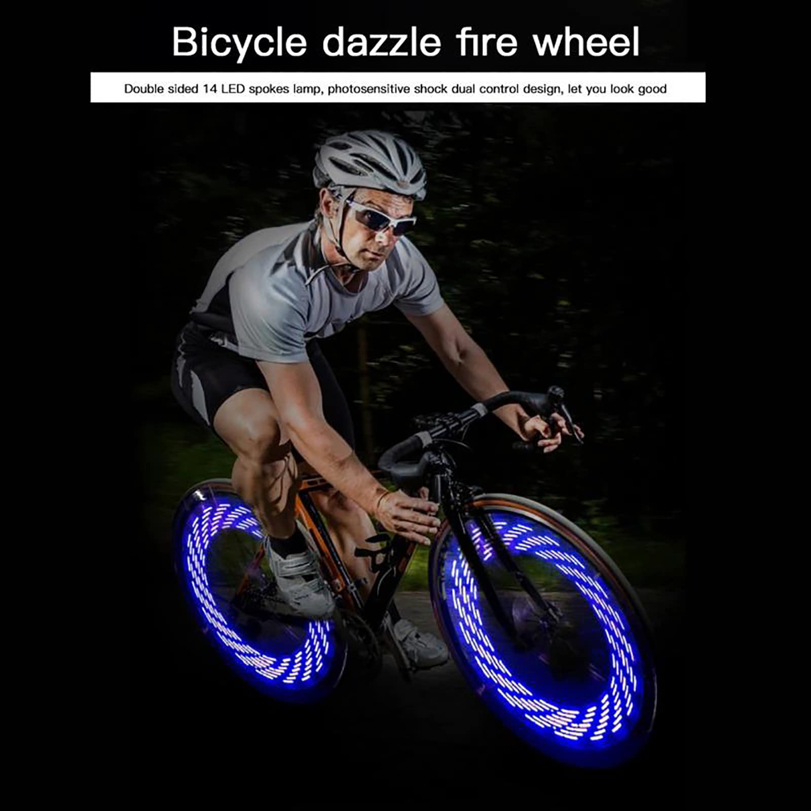 Bike Wheel Light Bicycle Motorcycle Bike Tyre Tire Wheel Lights 32 LED Flash Spoke Light Lamp 32 Different Patterns Change Outdoor Cycling Lights for Bike Wheel (1 Pack)