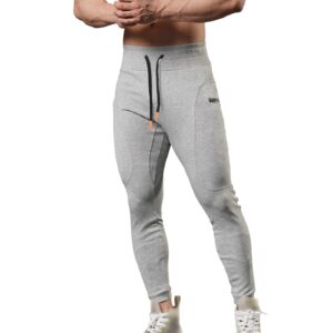 2023 athletic running casual yoga pants for men casual slim fit tapered pants gym workout running sweatpants with pockets(gy1,medium)