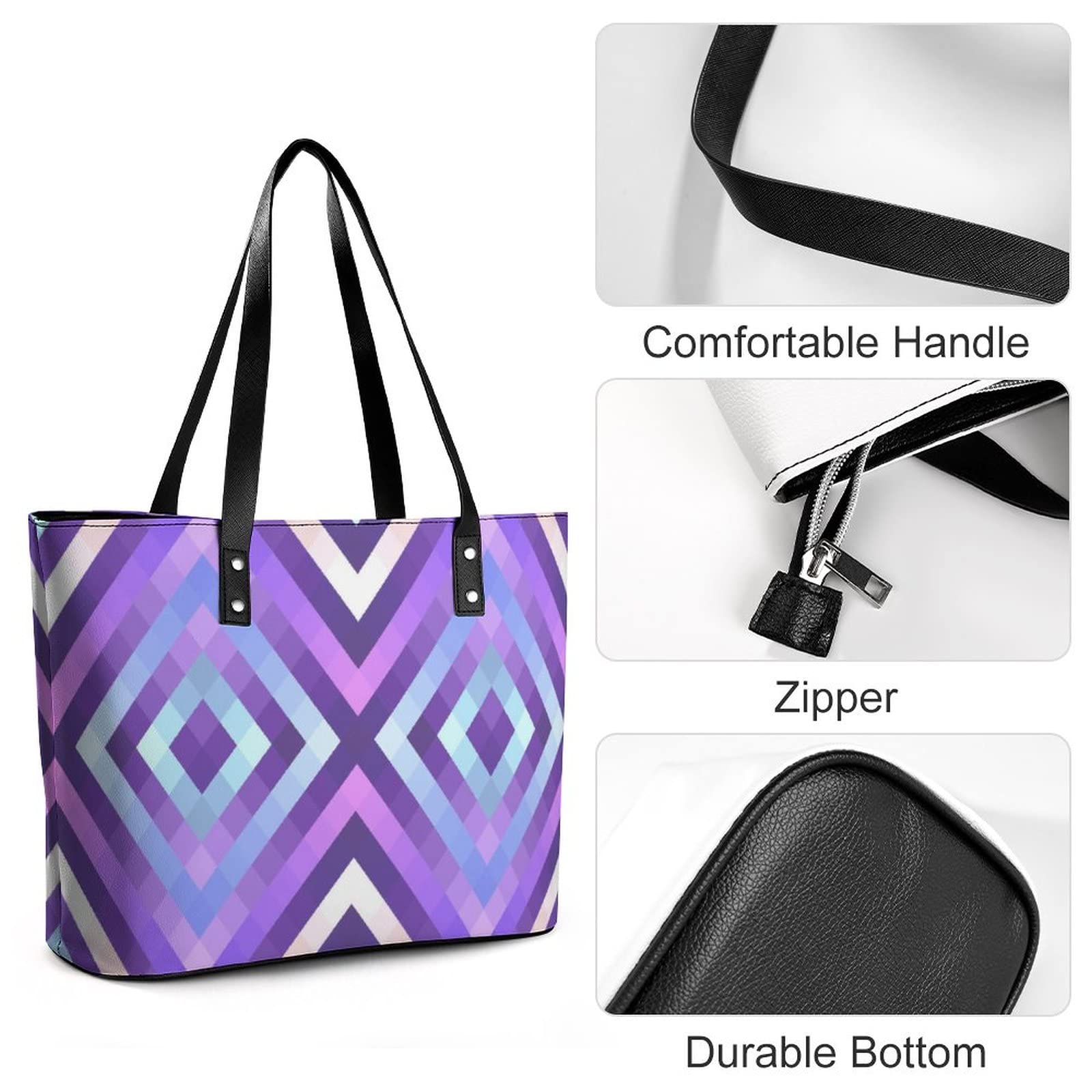 Womens Handbag Aztec Pattern Leather Tote Bag Top Handle Satchel Bags For Lady