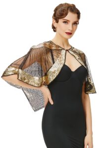 babeyond 1920s vintage shawl for women - sequin beaded for night party shawl wraps flapper cover up evening cape