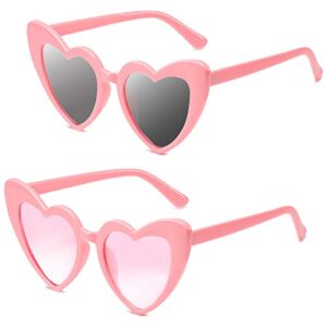 salfboy heart shaped sunglasses for women bride sunglasses bachelorette vintage cat mod wedding sunglasses（8805-2*pink）