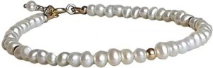 yonku gold pearl bracelet, 14k gold filled pearl jewelry, thin pearl bracelet, bridesmaid yo-brace-7212