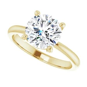 925 silver, 10k/14k/18k solid gold moissanite engagement ring, 2.0 ct round cut handmade solitaire ring, diamond wedding ring for women/her anniversary proposes gifts, vvs1 colorless