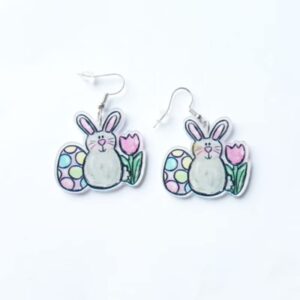 twinkle eye Easter Earrings Cartoon Cute Rabbit Easter Egg Carrot Truck Earrings Spring Holiday for Women Jewelry Birthday Gift