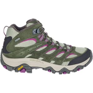 merrell j035852 womens hiking shoes moab 3 mid wp waterproof lichen/mulberry us size 6.5