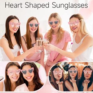 Salfboy Heart Shaped Sunglasses for Women Bride Sunglasses Bachelorette Vintage Cat Mod Wedding Sunglasses（8805-2*pink）