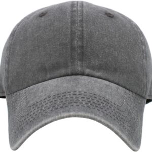 KB-PG-Low Washed Gray Original Classic Low Profile Cotton Hat Men Women Baseball Cap Dad Hat Adjustable Unconstructed Plain Cap