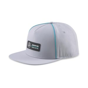 puma mercedes amg petronas f1 team adjustable snapback flat brim hat (silver)