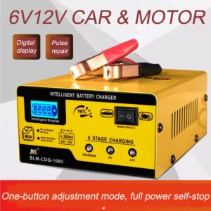 6V and 12V Car Battery Charger, 15A Smart Battery Trickle Charger Maintainer, Pulse Repair Deep Cycle Battery Charger Automotive Desulfator for Car Motorcycle Truck Boat Lawn Mower Lead Acid Batteries