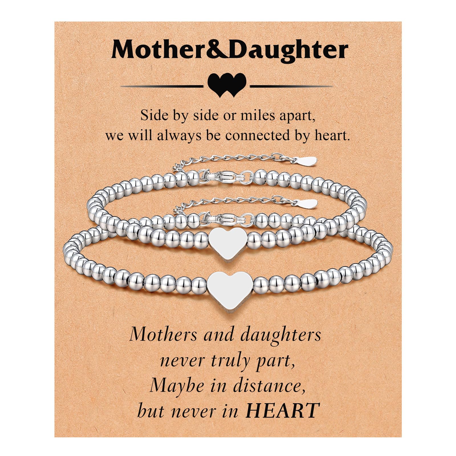 UNGENT THEM Daughter Gifts from Mom Mother Daughter Bracelets Back to School Mommy and Me Jewelry Valentine's Day Mothers Day Birthday Christmas Gifts for Mom from Daughters