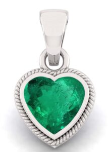 sirdaksh 3.25 carat natural emerald heart shape locket necklace for women