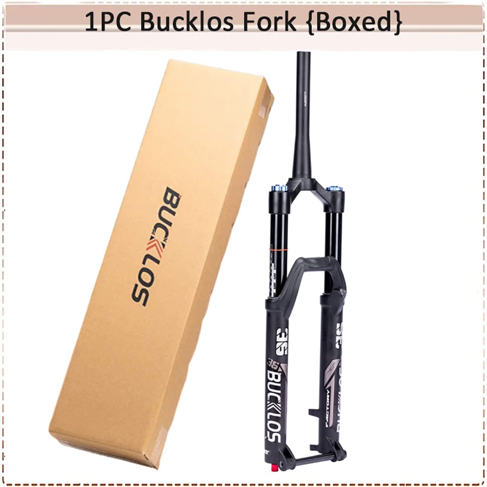 BUCKLOS MTB Air Suspension Fork 27.5 29 110 * 15mm Boost AM E-Bike Tapered, Travel 160mm 36mm Inner Tube Thru Axle Rebound Adjustment Disc Brake Front Forks, fit All Mountain eBike ect. (29)