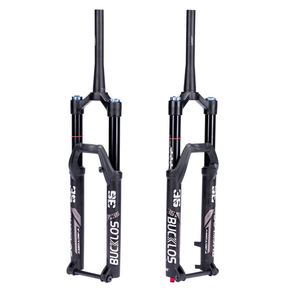 BUCKLOS MTB Air Suspension Fork 27.5 29 110 * 15mm Boost AM E-Bike Tapered, Travel 160mm 36mm Inner Tube Thru Axle Rebound Adjustment Disc Brake Front Forks, fit All Mountain eBike ect. (29)