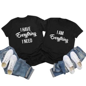 matching couple set outfits his & hers t-shirts casual short sleeve o neck funny matching couple top valentine's day pullover(e-black,medium)