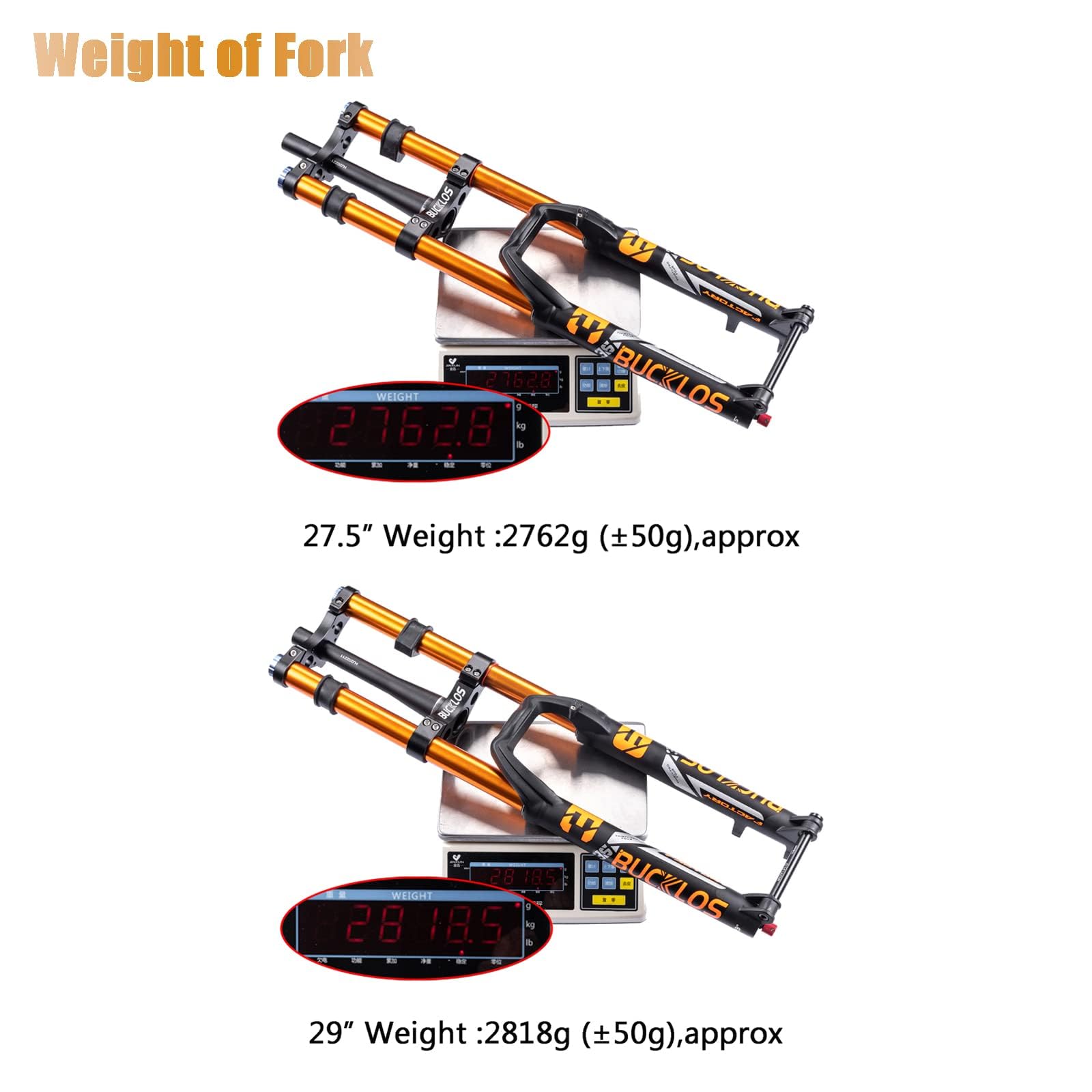 BUCKLOS Downhill Air Suspension Fork 27.5/29 15 * 110mm Boost Tapered, Travel 180mm 36mm Inner Tube Thru Axle Rebound Adjustment Disc Brake Front Forks, fit Mountain Bike AM FR DH ect.