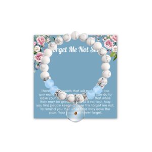 myospark memorial gift forget me not seed necklace message card jewelry sympathy gift condolence gift remembrance jewelry grief gift (seed bead br)