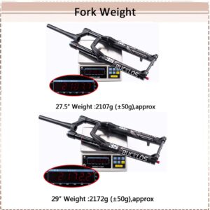 BUCKLOS MTB Air Suspension Fork 27.5 29 110 * 15mm Boost AM E-Bike Tapered, Travel 160mm 36mm Inner Tube Thru Axle Rebound Adjustment Disc Brake Front Forks, fit All Mountain eBike ect. (29)