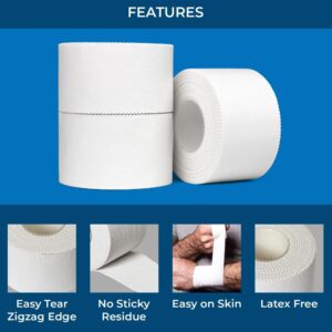 Athletic Tape – 3 Adhesive Rolls -1.5" x 15 Yards per roll-No-Sticky Residue – White Medical Tape - Sport Tape -Skin Friendly Athletic Tape for Athletes, Coaches, Amateurs (White - 45 Yards)