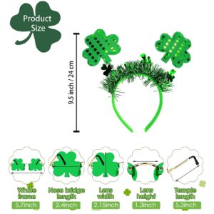 St. Patrick's Day Headband Costume St. Patrick's Day Accessories Shamrock Green Headband Green Shamrock Sunglasses for St Patricks Day Irish Party Supplies Favors