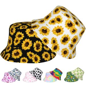 sunflower gifts for women bucket hat unisex reversible sun beach hats for women men packable outdoor fisherman hat headwear accessories