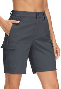 magcomsen cargo shorts for women lightweight quick dry hiking shorts with pockets summer golf shorts grey travel shorts, s