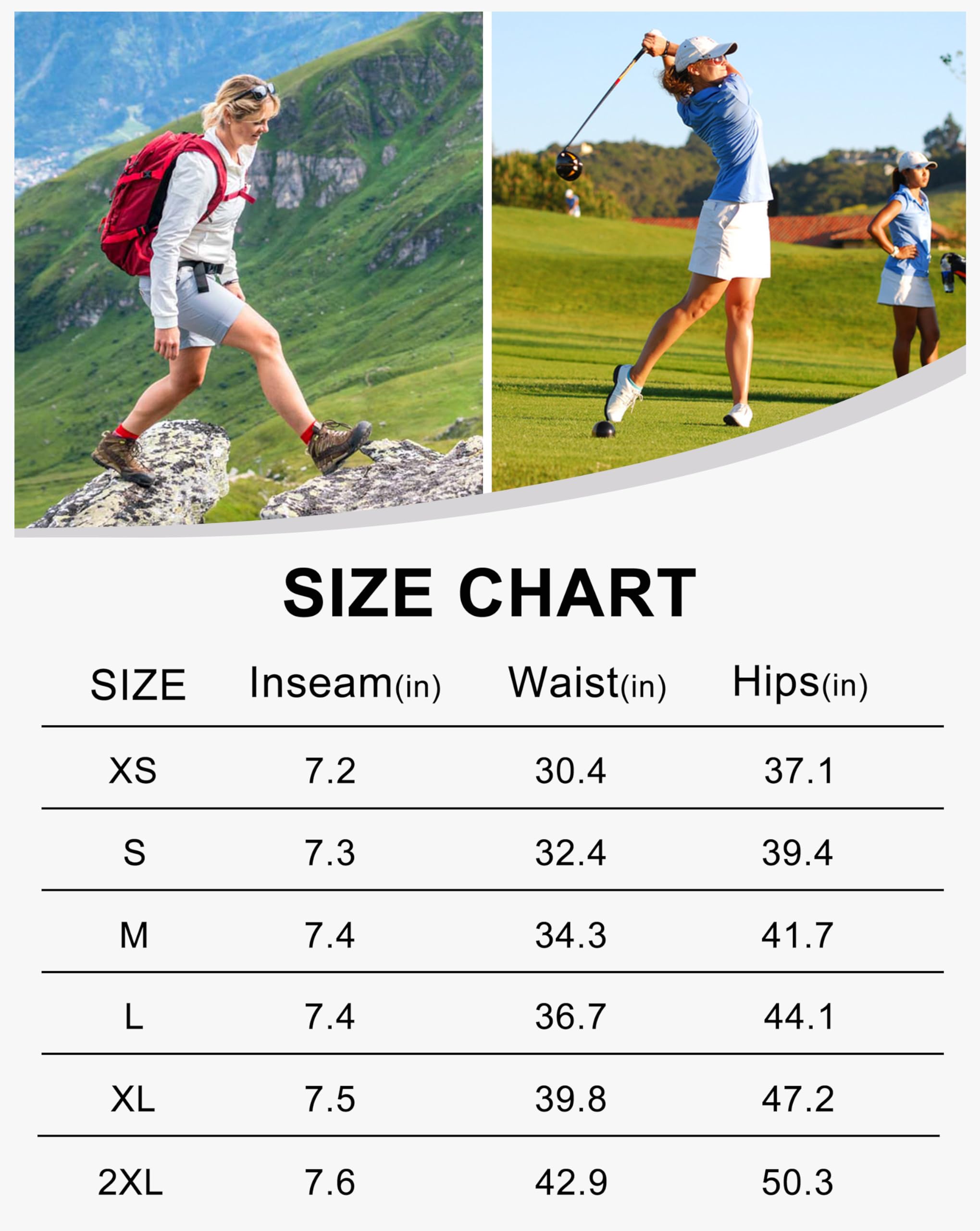 MAGCOMSEN Cargo Shorts for Women Lightweight Quick Dry Hiking Shorts with Pockets Summer Golf Shorts Grey Travel Shorts, S