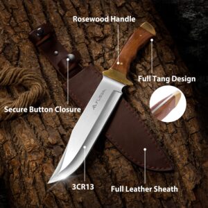 FLISSA Survival Hunting Knife with Sheath and 14-inch Bowie Hunting Knife