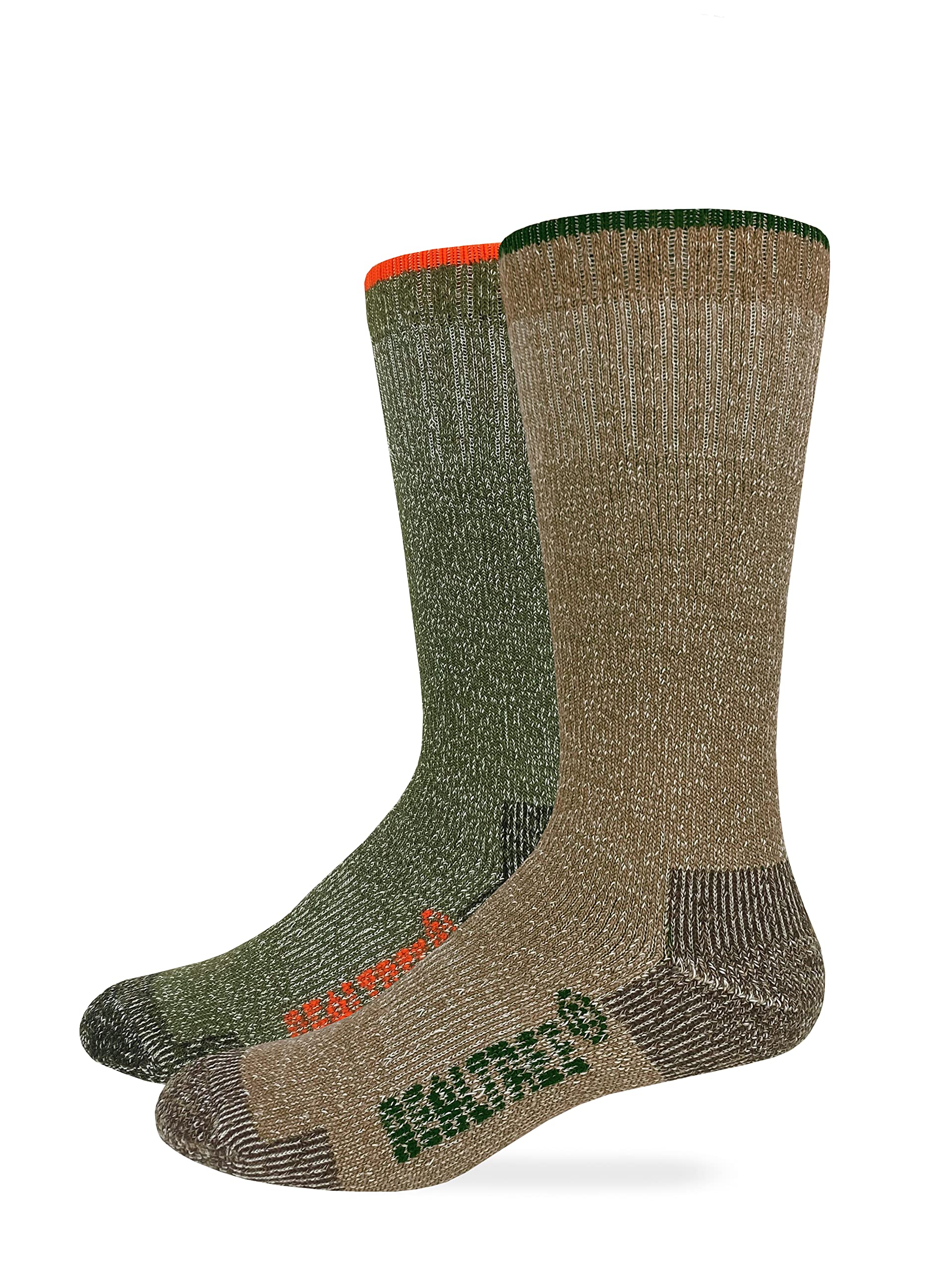 Realtree Mens Heavyweight Merino Wool Blend Full Cushion Mid Calf Boot Socks 2 Pair Pack