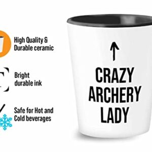 Archery Shot Glass 1.5oz - Archery Lady B - Funny Gift For Archery Coach Athlete Hunt Target Shot Trainer Arrow Bow Sport