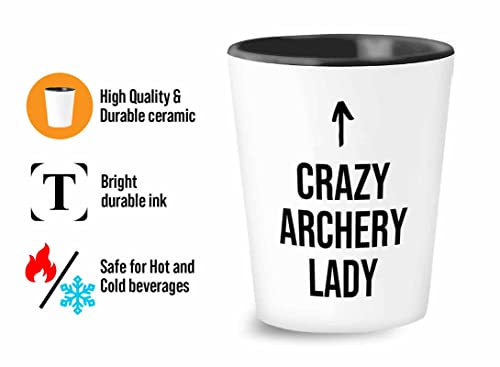 Archery Shot Glass 1.5oz - Archery Lady B - Funny Gift For Archery Coach Athlete Hunt Target Shot Trainer Arrow Bow Sport