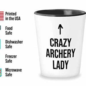 Archery Shot Glass 1.5oz - Archery Lady B - Funny Gift For Archery Coach Athlete Hunt Target Shot Trainer Arrow Bow Sport