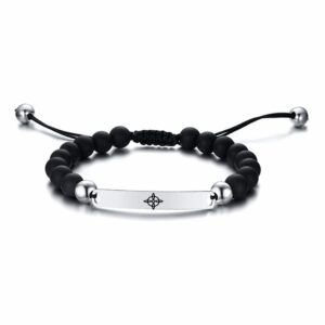 zkxxj witches knot bracelet for women men celtic knot link bracelets stainless steel black white onyx stone witchcraft geometric protection amulet jewelry for him her,adjustable