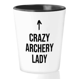 archery shot glass 1.5oz - archery lady b - funny gift for archery coach athlete hunt target shot trainer arrow bow sport