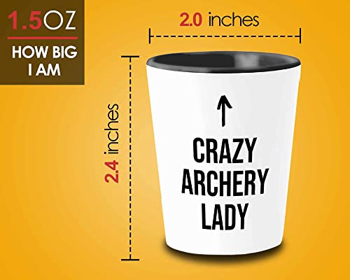 Archery Shot Glass 1.5oz - Archery Lady B - Funny Gift For Archery Coach Athlete Hunt Target Shot Trainer Arrow Bow Sport