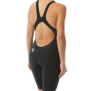 TYR Women's Standard Invictus Solid Open Back Swimsuit, Black, 24