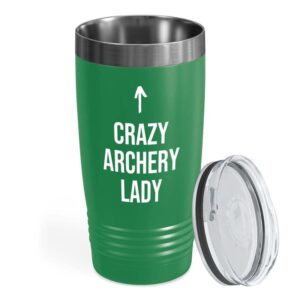 archery green edition tumbler 20oz - archery lady b - funny gift for archery coach athlete hunt target shot trainer arrow bow sport