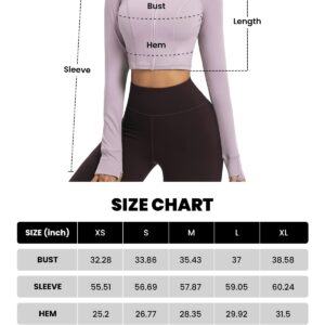 AVGO Workout Jackets for Women Full Zip Cropped Running Track Jacket Lightweight Athletic Slim Fit Tops with Thumb Holes(Fair Orchid, S)