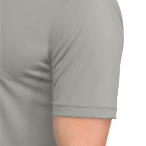 Men’s Polo Golf Shirt with Round Hem - Dry Fit 4-Way Stretch Fabric, Moisture Wicking, Anti-Odor & UPF50+. Side Split Hems Charcoal