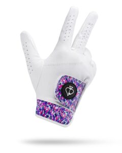 pins & aces - vivid camo golf glove design - premium aaa cabretta leather, long-lasting durable tour glove for men or women - premium leather golf glove left & right hand (medium/large, right)