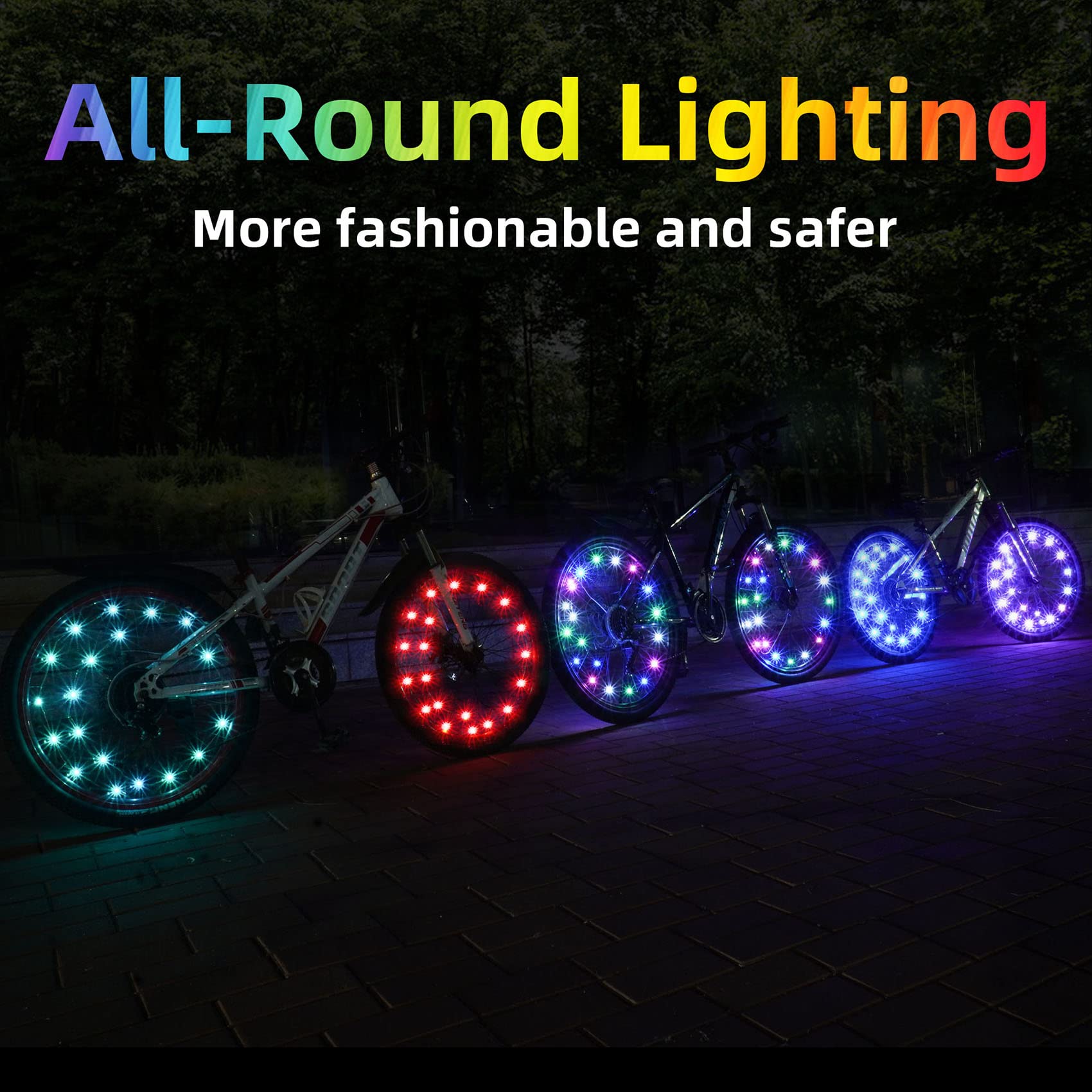 Sumree LED Bike Wheel Lights,2-Tire Pack Bike Lights with Batteries Included,Bicycle Lights-Stocking Stuffer Birthday Gift for Kids,Adults,Boys,Girl