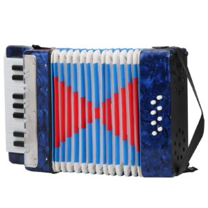 Vomeko Piano Accordion 17 Keys 8 Bass Beginner Accordion Instrument Hand Keyboard Rhythm Training Spring Instrument