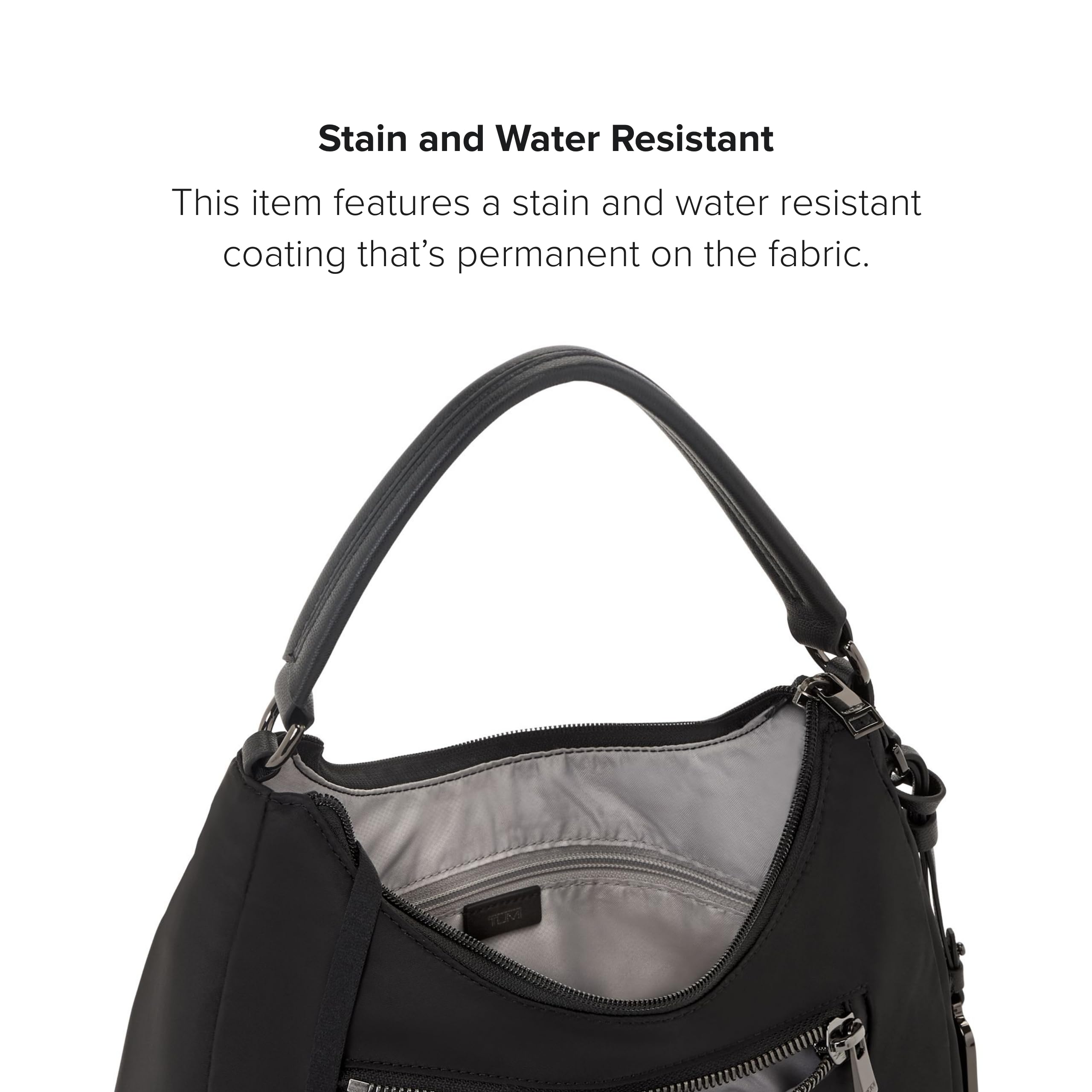 TUMI - Voyageur Adelaide Hobo Crossbody - Sling Bag for Women - Everyday Travel Purse - Removable Strap Tracer - Black & Gunmetal Hardware