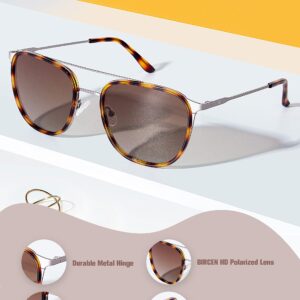 BIRCEN Women Sunglasses Polarized UV - Protection Womens Round Brown Trendy Aviator Sunglass BC2002