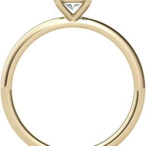 CUSTOMIZE JEWELS 3.00 Carat -10x8 mm Brilliant Oval Cut Moissanite Solitaire Engagement Ring with Plain Band 14k Yellow Gold,D-VVS1 (5.5)