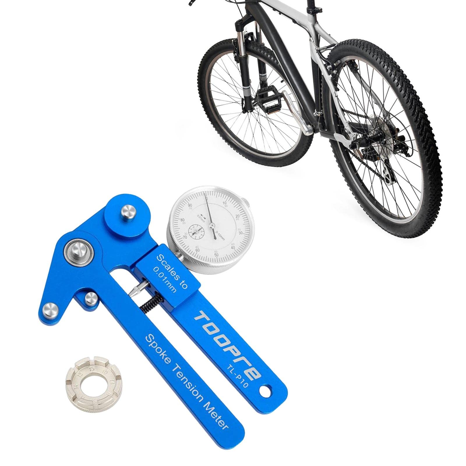 rockible Bike Spoke Tension Meter Measuring Tool Professional Mountain Bike Rim Adjustment Tensiometer Bike Wheel Repair Tool Bike Accessory Portable, Mechanical Meter